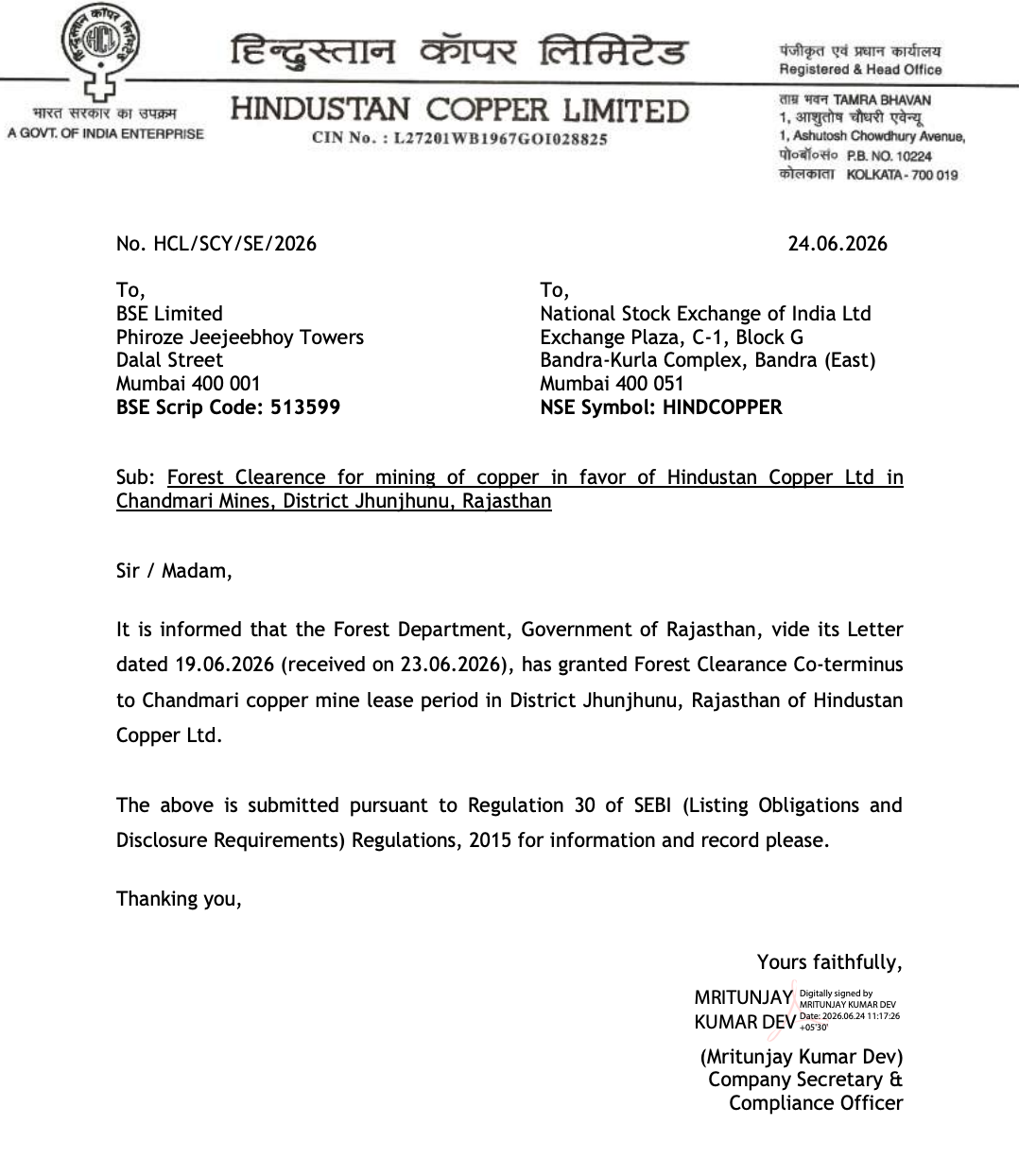 Hindustan Copper Receives Forest Clearance for Chandmari Copper Mine in ...
